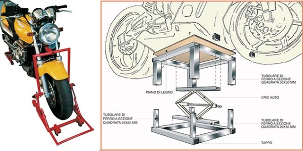 Cavalletto moto fai da te: due soluzioni passo-passo | Bricoportale