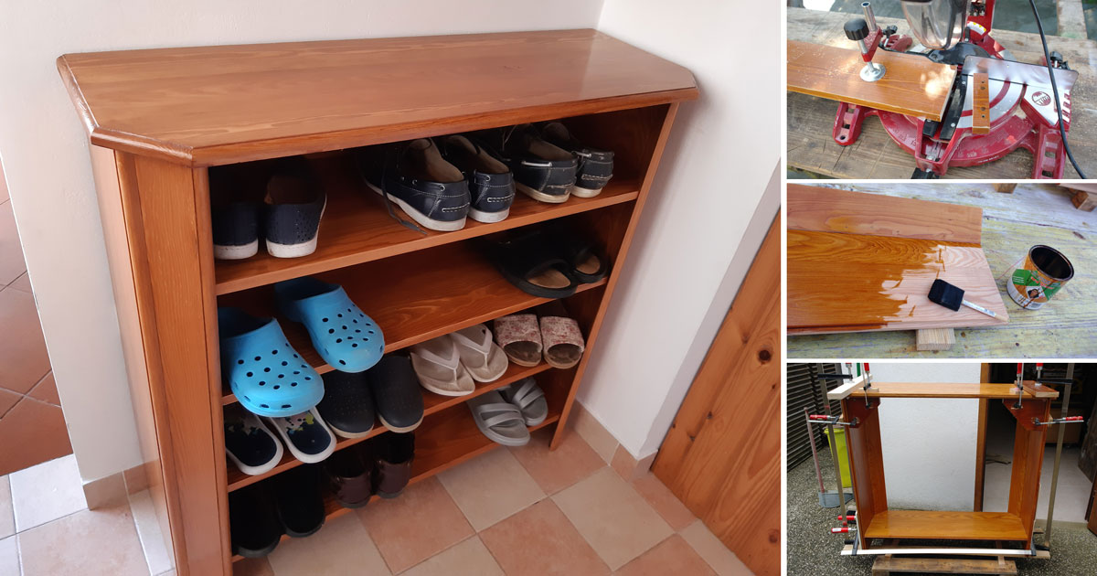 Scarpiera fai da te in larice con il frontale smussato | Bricoportale